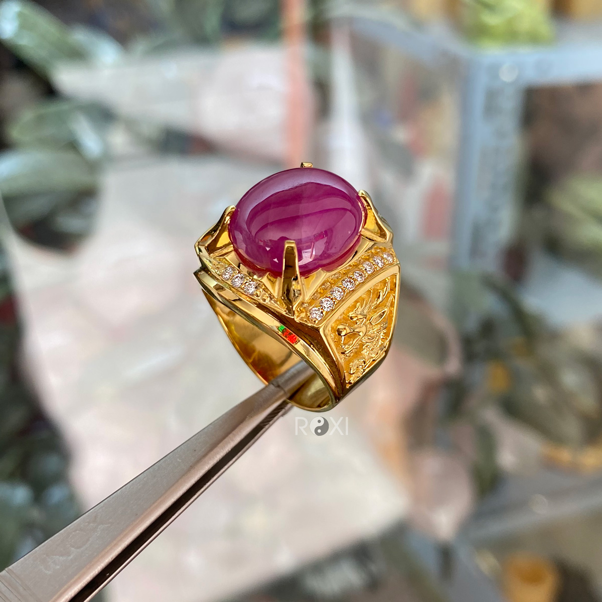 Nhẫn Ruby Nam - Đá Ruby Yên Bái tự nhiên 100% - Chế tác theo yêu cầu